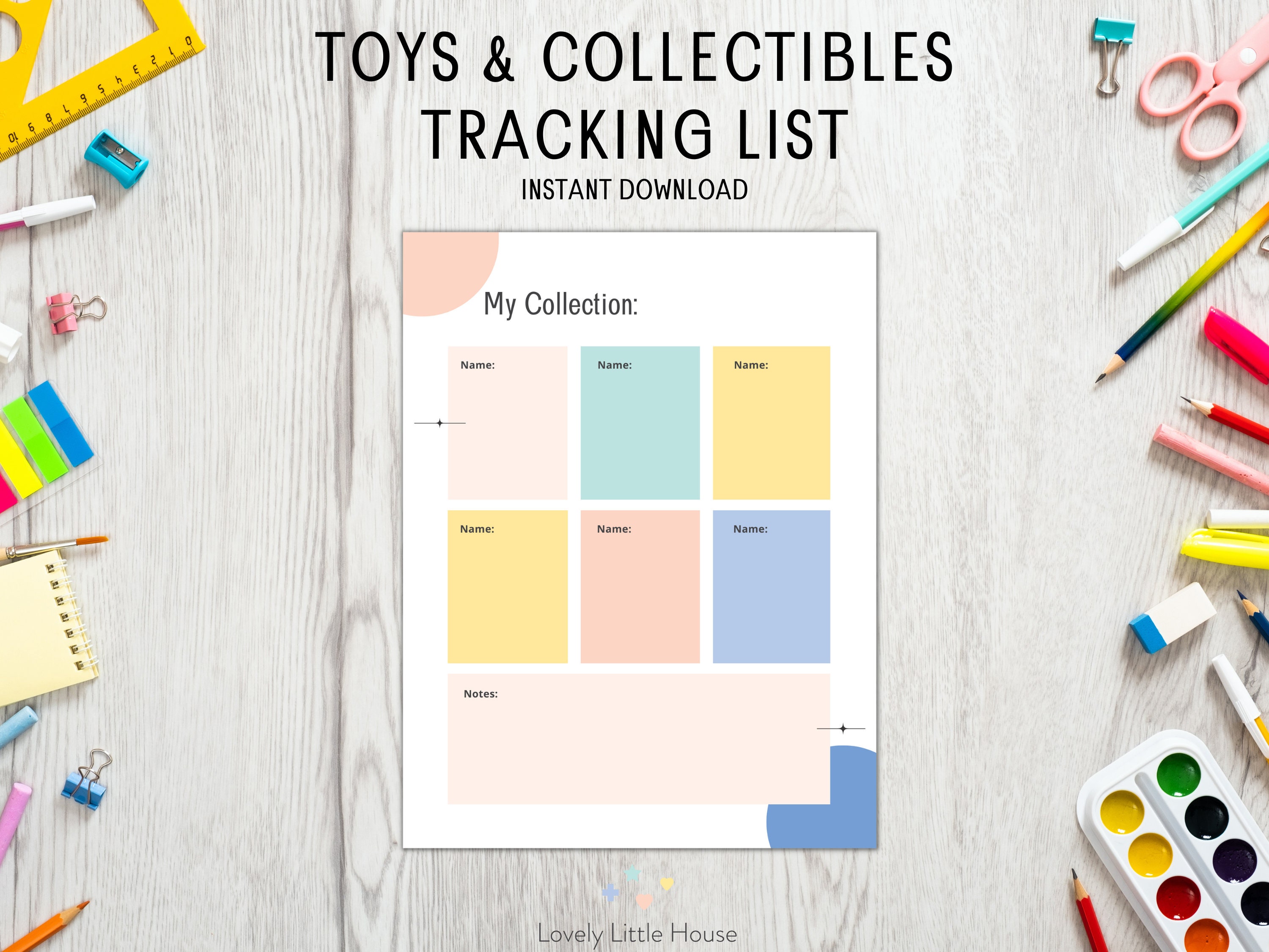 Collectibles Tracking List Printable Collection Tracker - Etsy