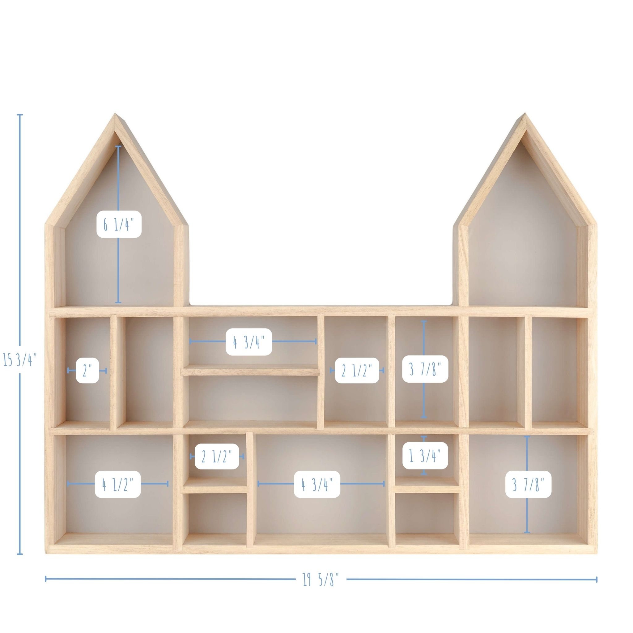 Castle Shaped Display Shelf Wooden Curio Shelf for Knick Knack Storage ...
