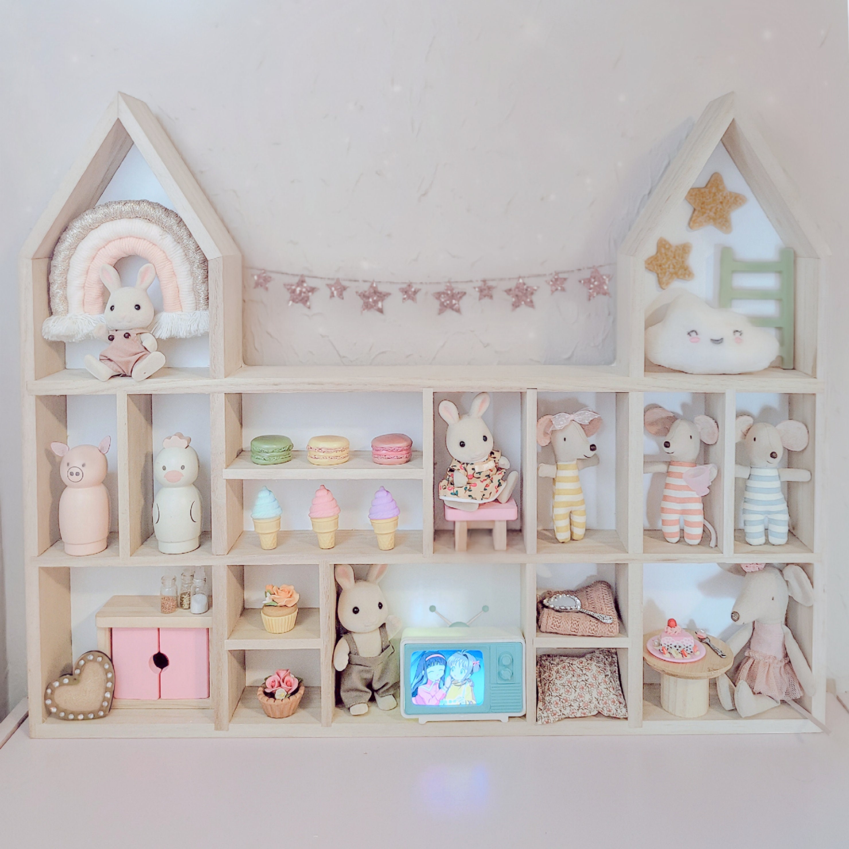 Maileg Mouse Display Shelf Small Wooden Castle Shaped Shelf for Maileg ...