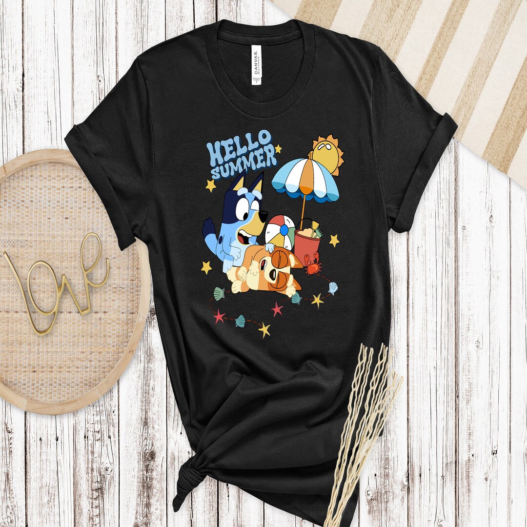 BLUEY SUMMER Shirt Bluey Hello Summer Shirt Family Holiday - Etsy
