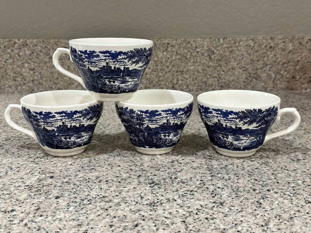 Vintage English Tea Cups | Set of 4 - Etsy
