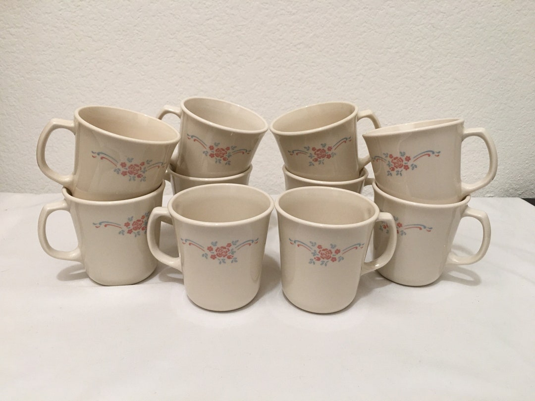Corning Corelle English Breakfast Pattern Beige Coffee Mugs - Etsy