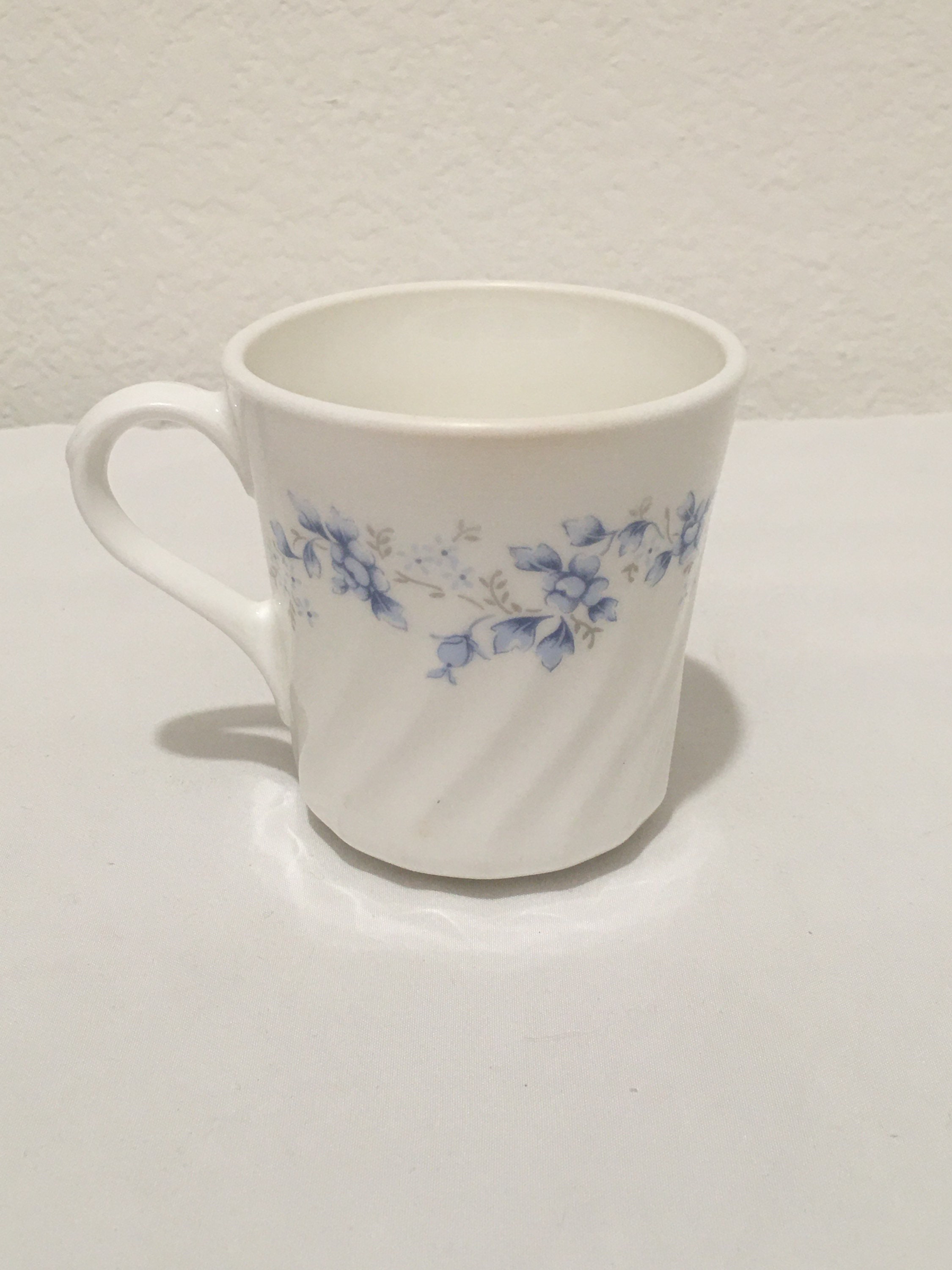 Corning Corelle BLUE FLEUR Pattern Swirl Style Coffee Cups Set of 2 - Etsy