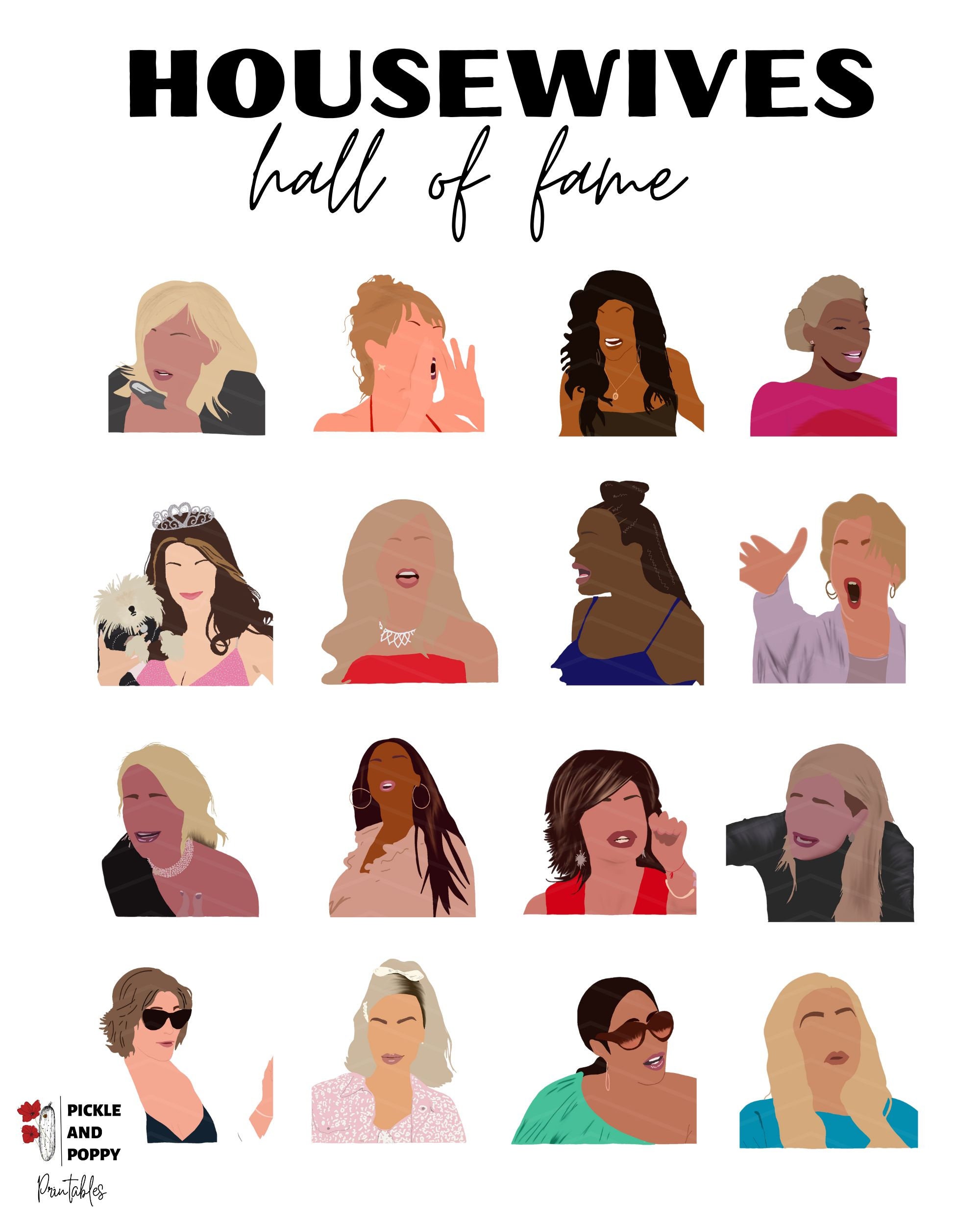 Bravo Housewives Hall of Fame Poster | Bravo Fan Gifts | Printable ...