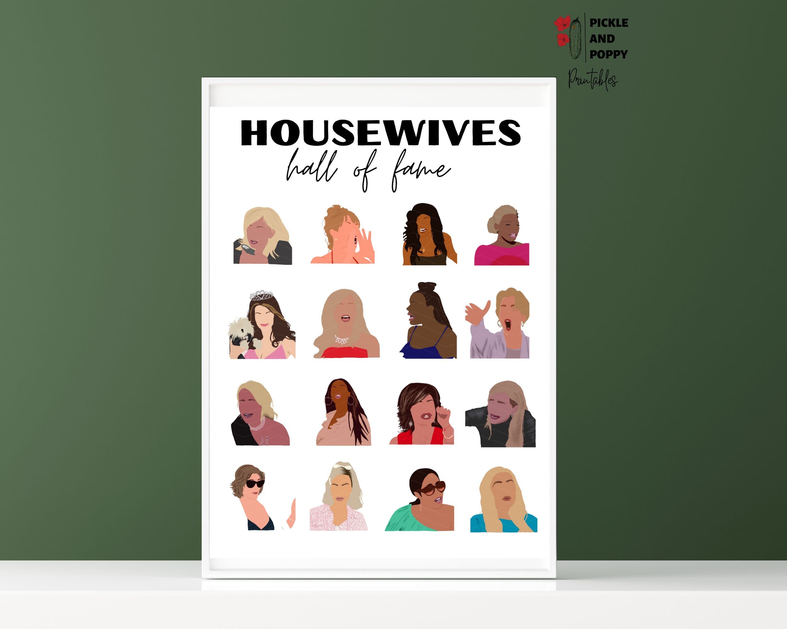Bravo Housewives Hall of Fame Poster | Bravo Fan Gifts | Printable ...