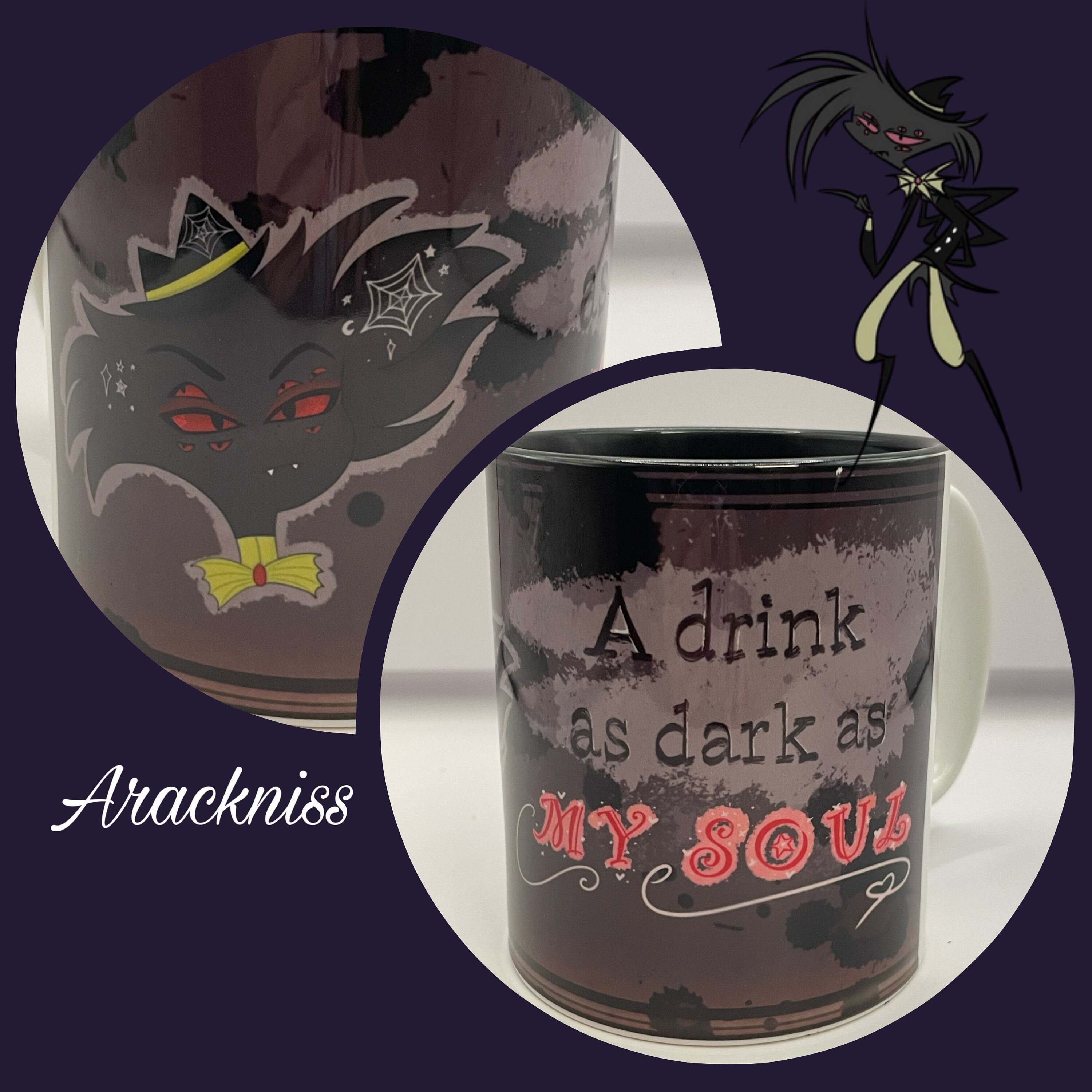 Hazbin Hotel Merch Angel Dust Husk Alastor Arackniss Cursed Cat Mugs ...