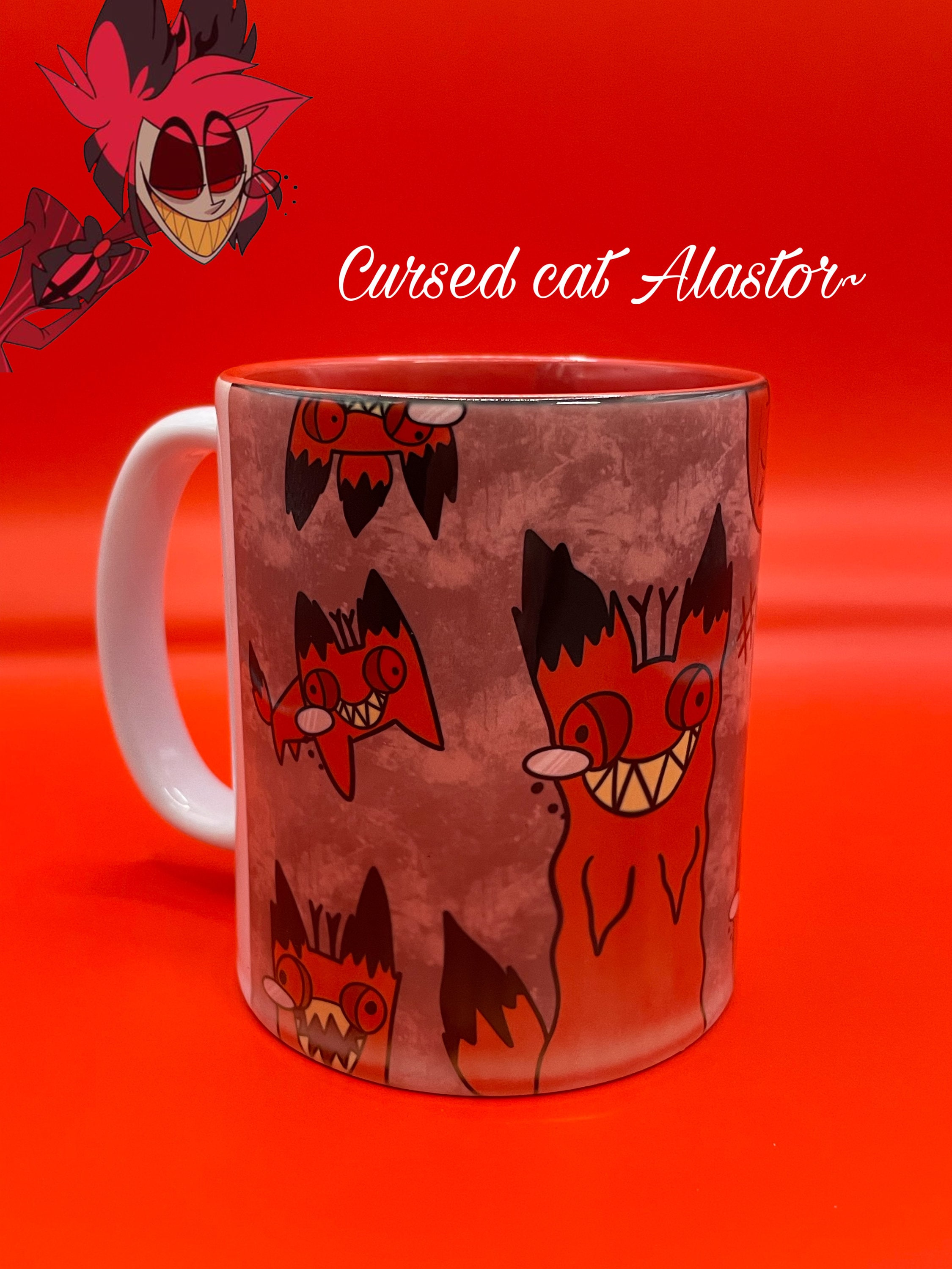 Hazbin Hotel Merch Angel Dust Husk Alastor Arackniss Cursed Cat Mugs ...