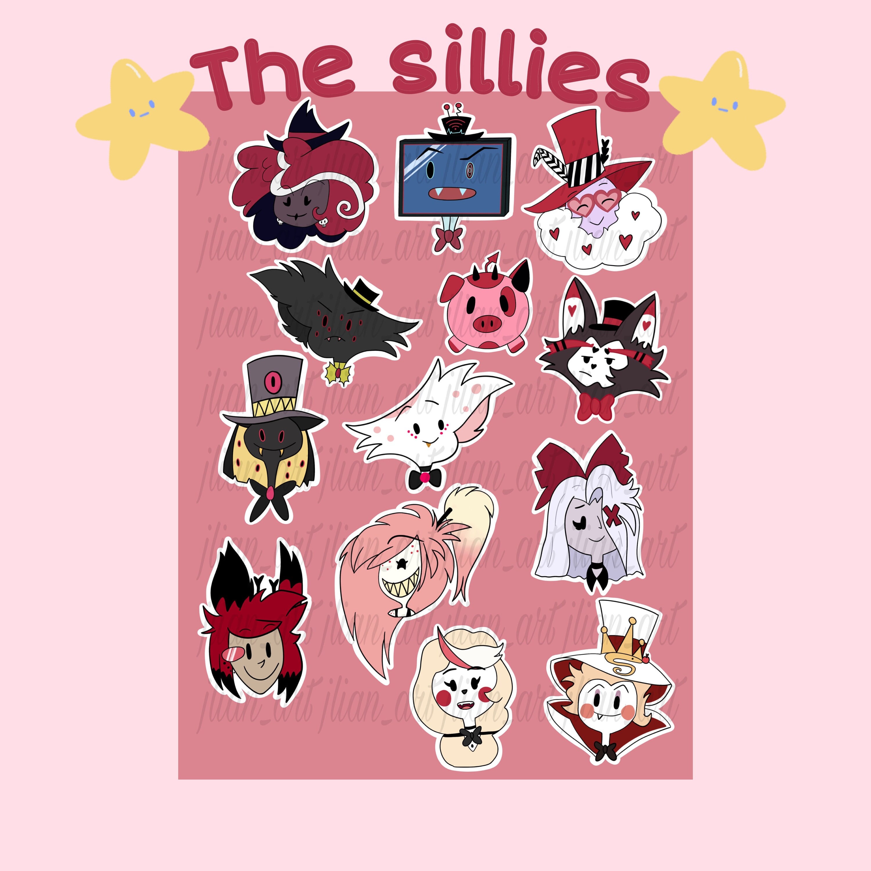 The Sillies Stickers Hazbin Hotel Merch Angel Alastor Husk Charlie ...