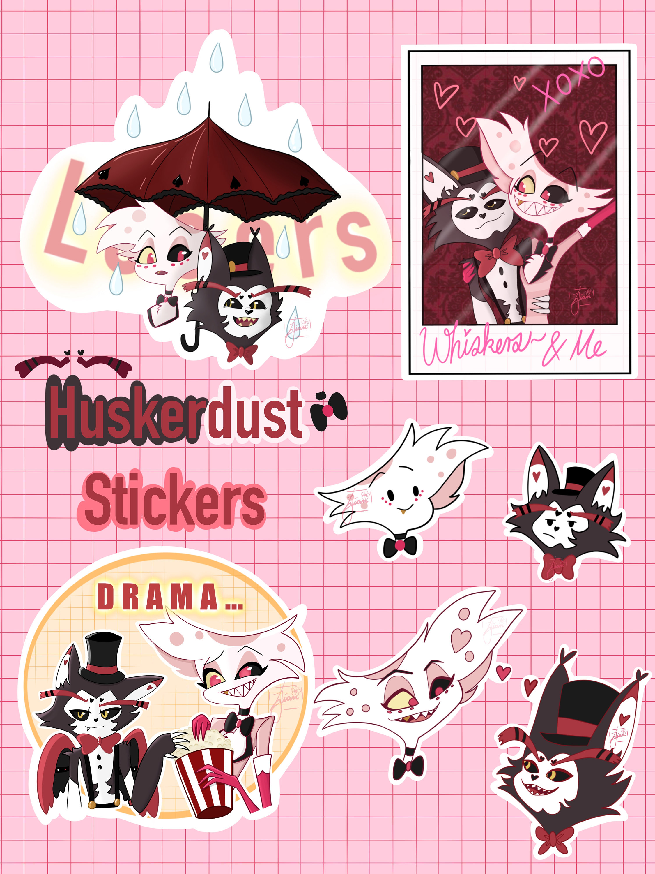 Hazbin Hotel Stickers Angel Dust Husk Huskerdust Merch - Etsy