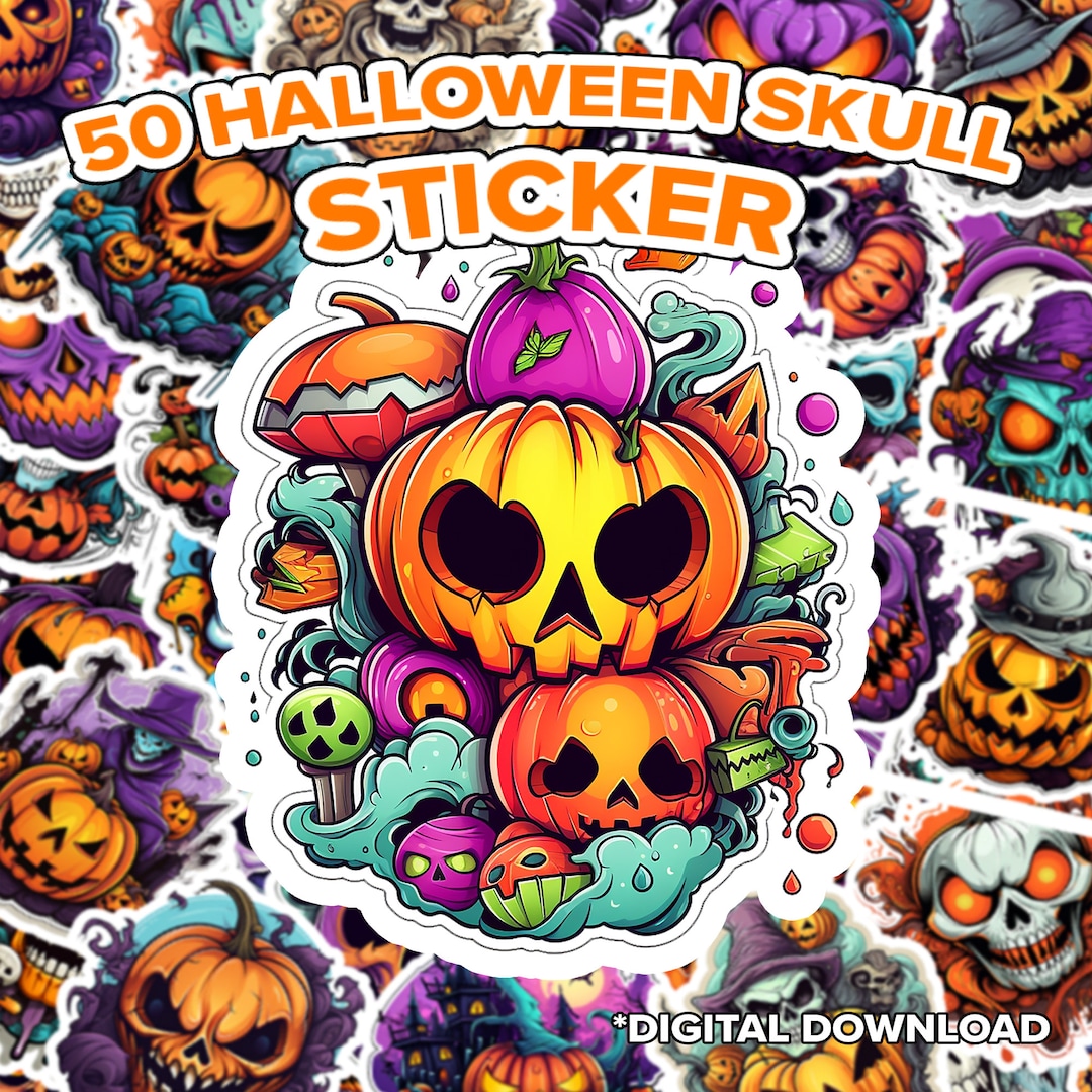 Halloween Stickers Skull Stickers for Laptop Stickers Colorful - Etsy