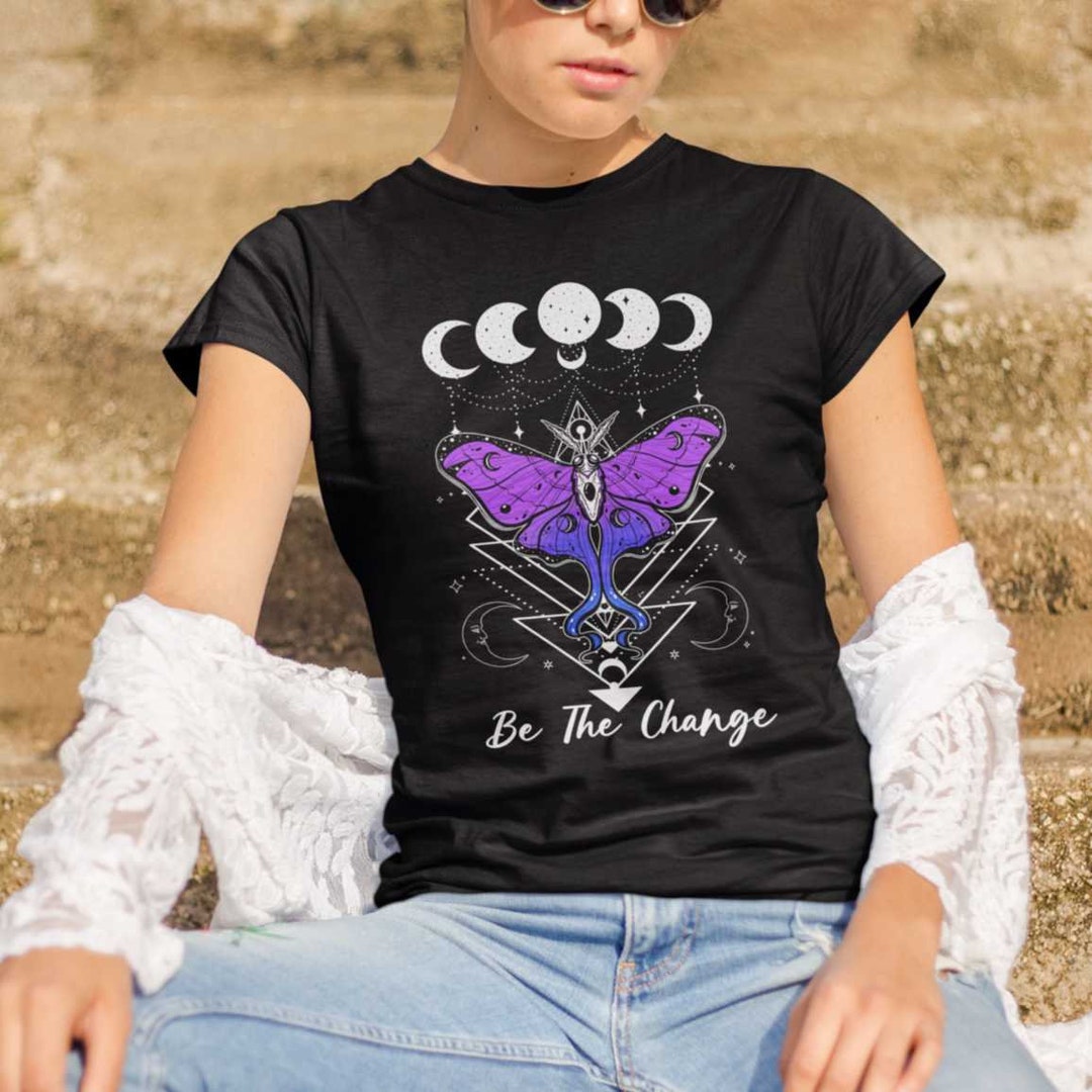 Geometry Celestial Luna Moth, Be the Change Bisexual Pride Flag Luna ...