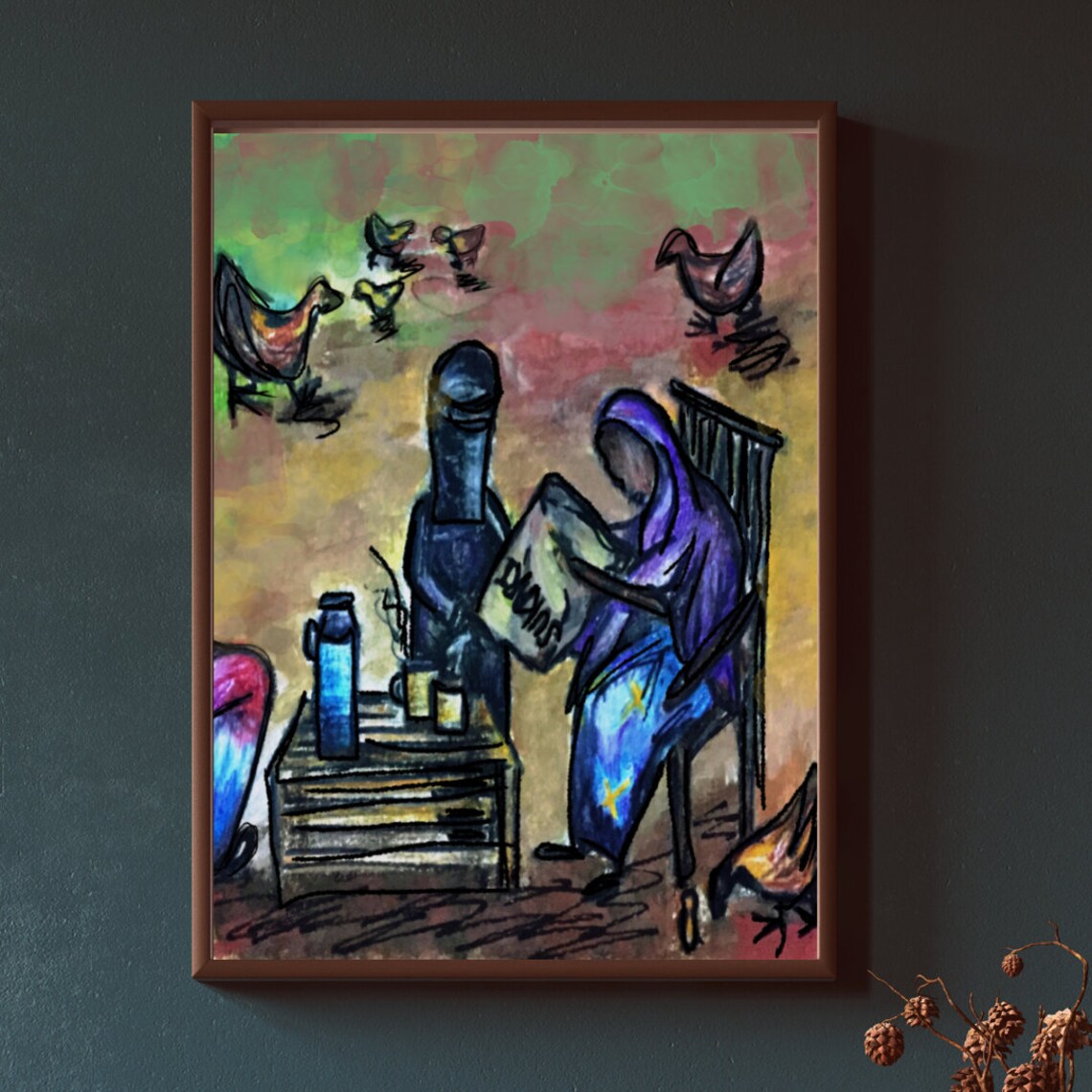 Chai Time | African Watercolor | Kitchen Art | Printable Wall Art ...