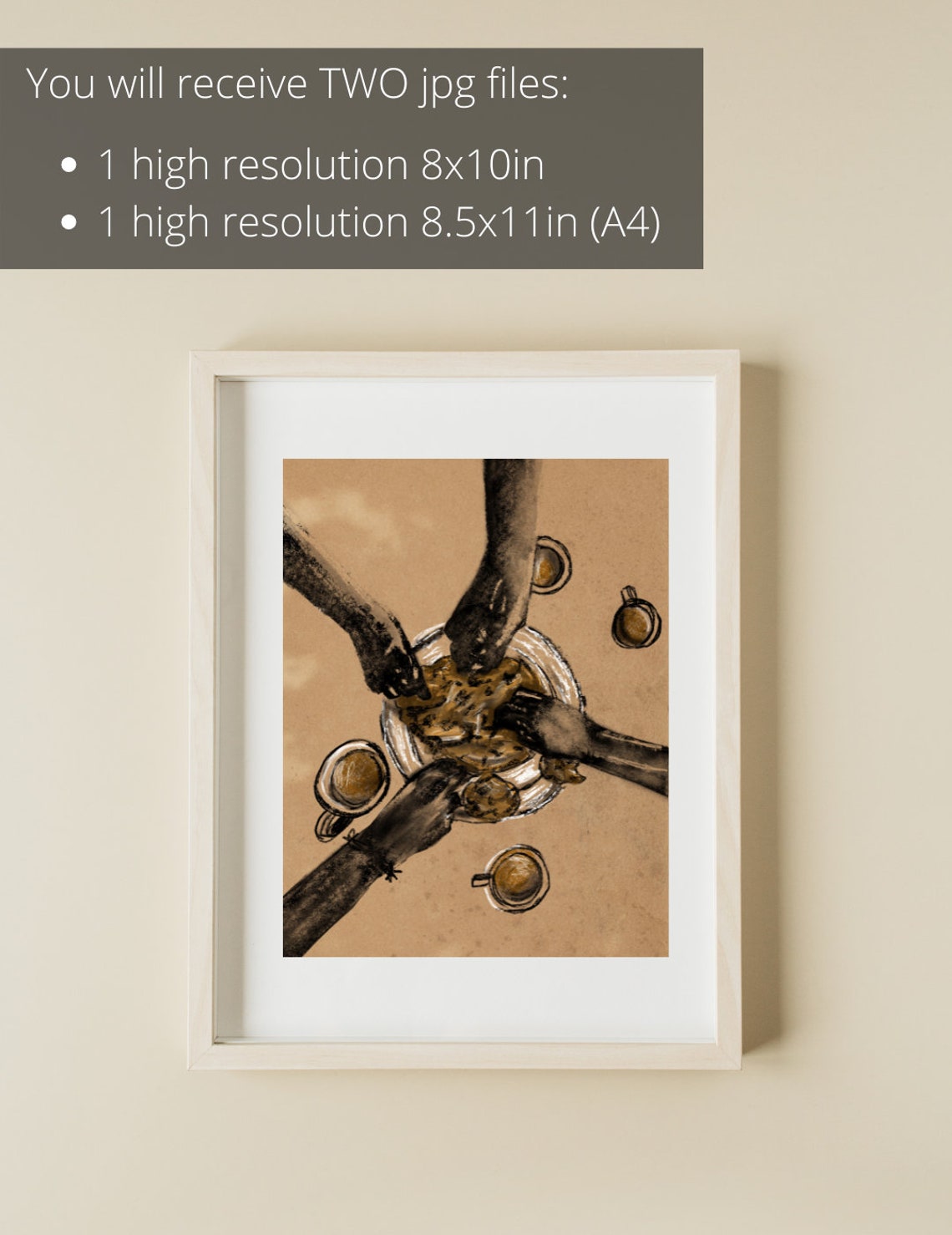 Chapati and Chai Charcoal Drawing African Printable Wall Art Digital ...