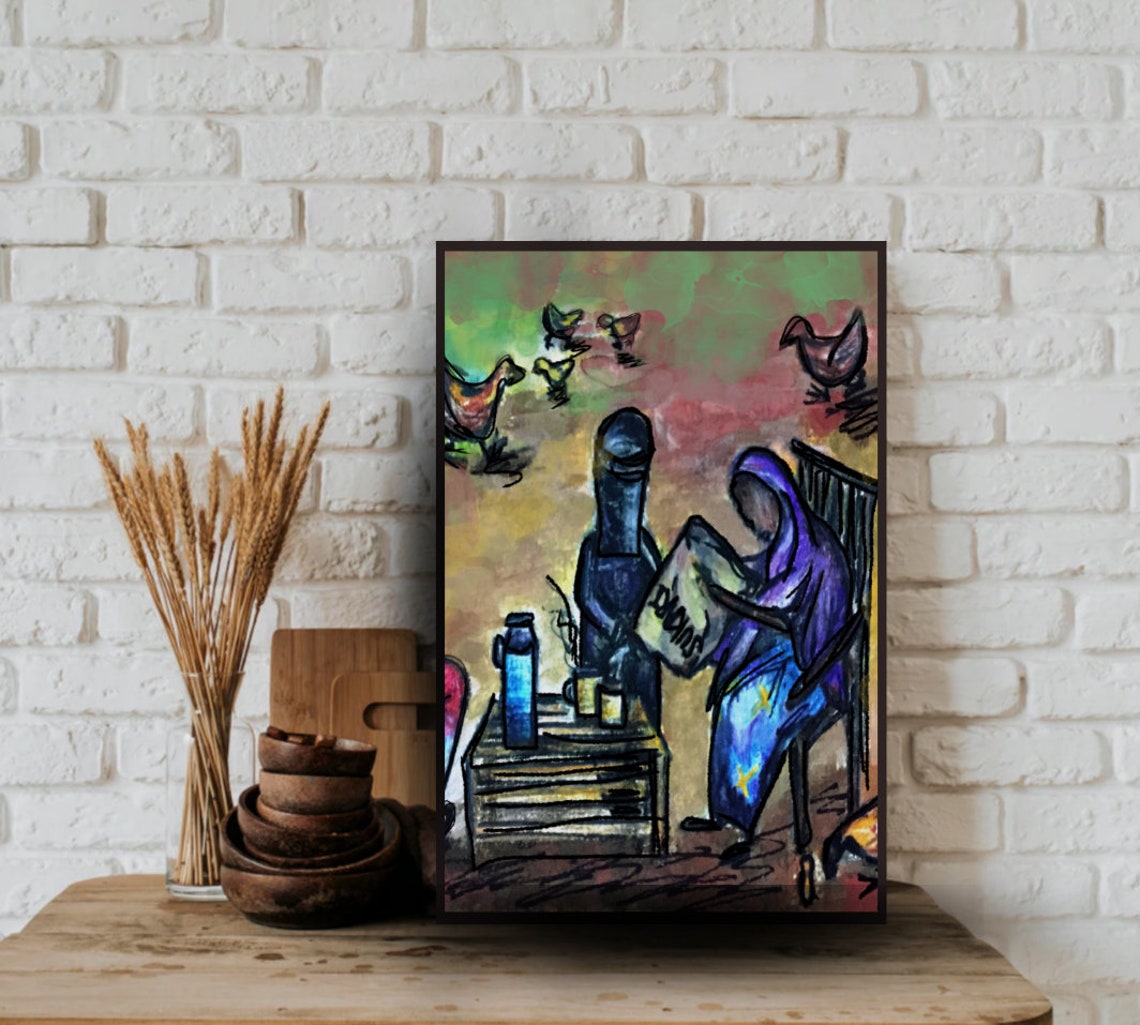 Chai Time | African Watercolor | Kitchen Art | Printable Wall Art ...