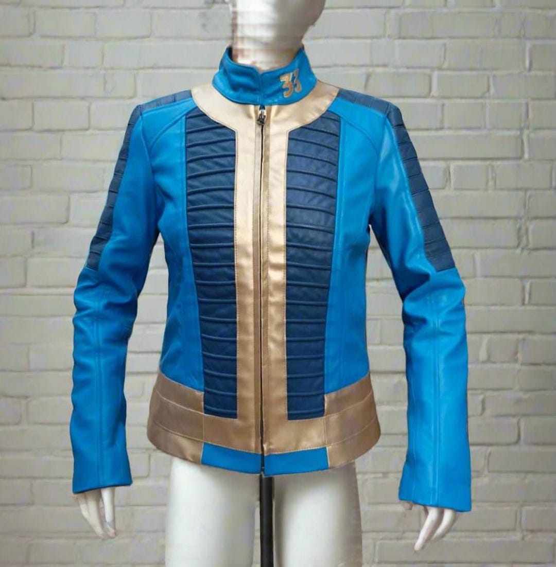 Fallout Lucy Vault Leather Jacket Unisex Blue Leather Jacket for Vault ...