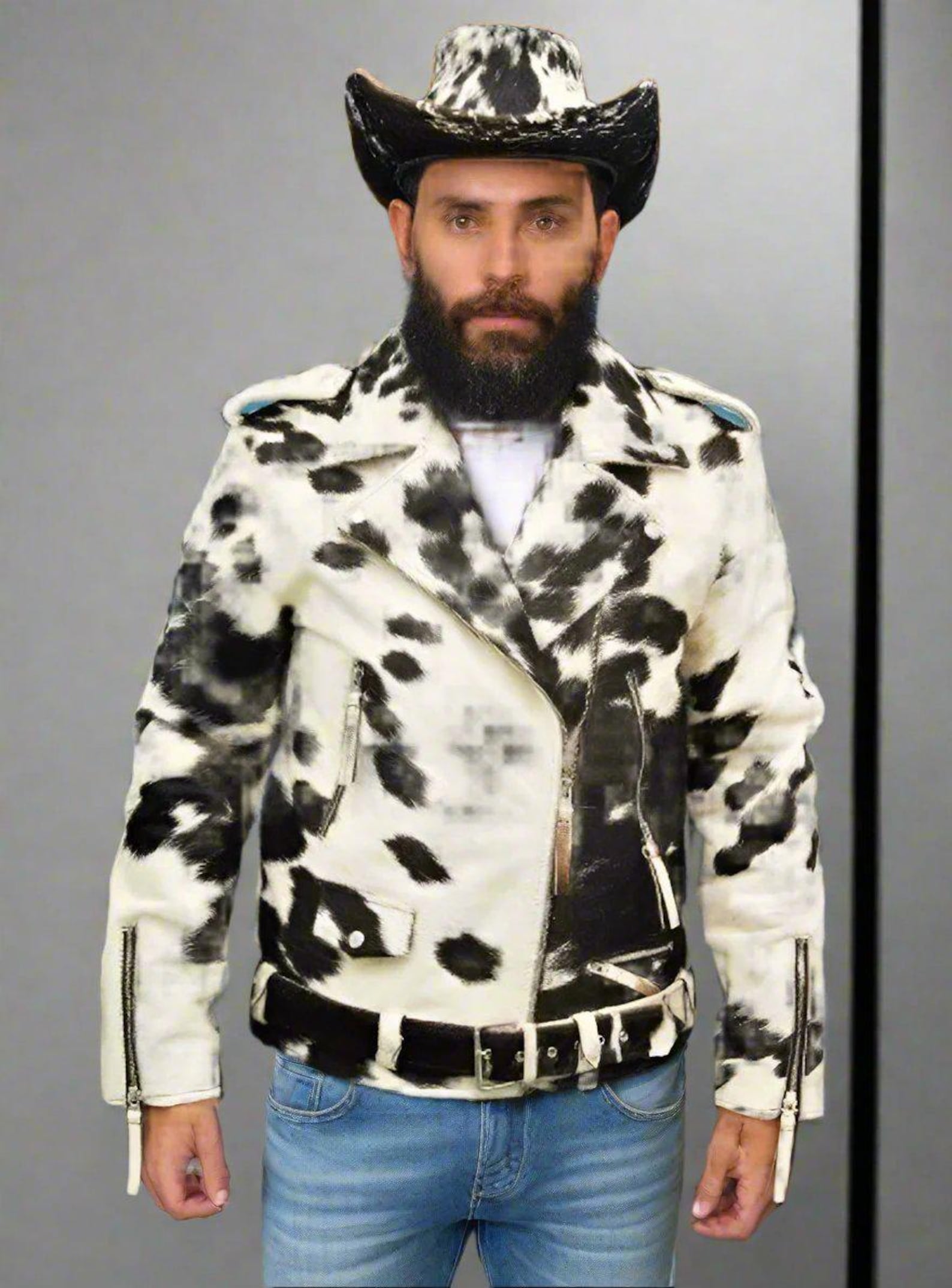 Best Winter Jacket for Men Real Cowhide Jacket for Men Natural Hairon ...