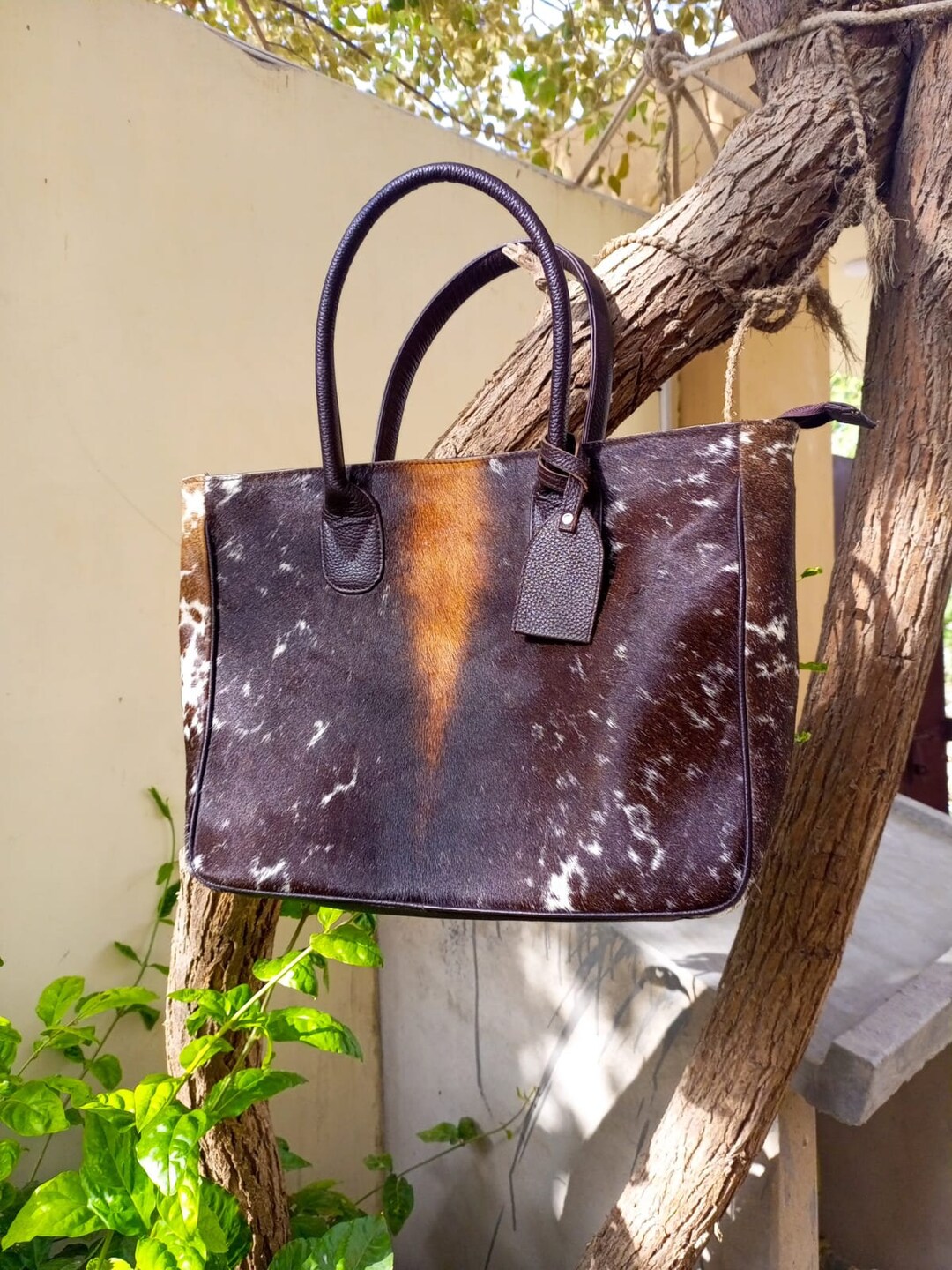 Tri Color Tote Bag Large With Leather Top Handles Same as Picture ...