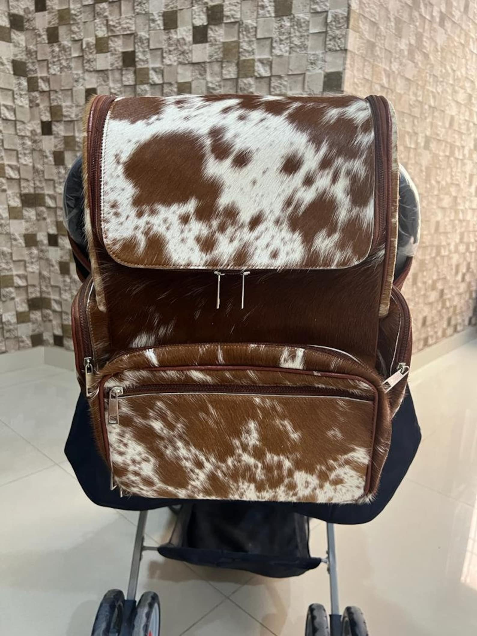 Personalized Diaper Backpack Large Leather Tan Bag Baby Bag Wester ...