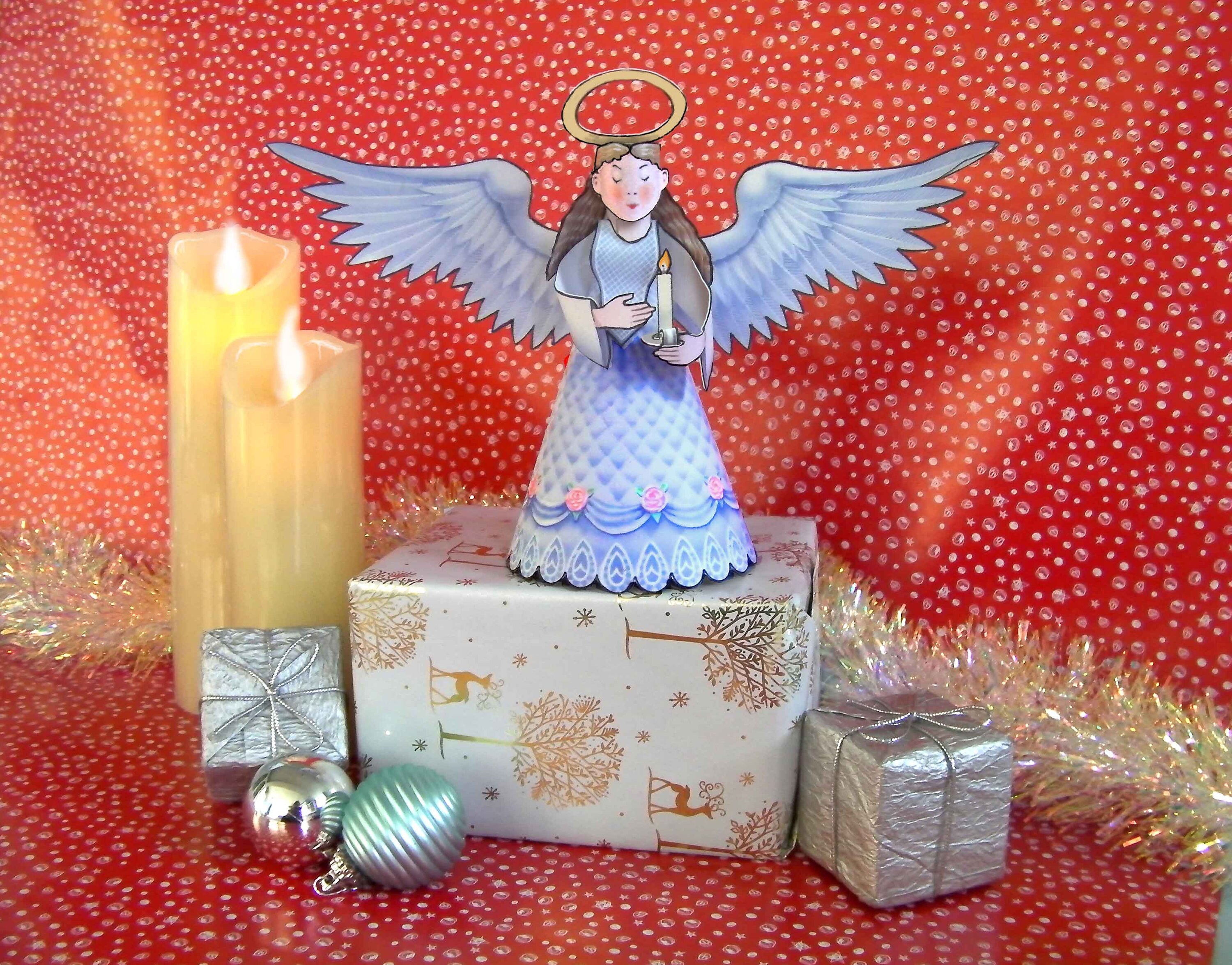 5 Christmas Angel Cards - Etsy