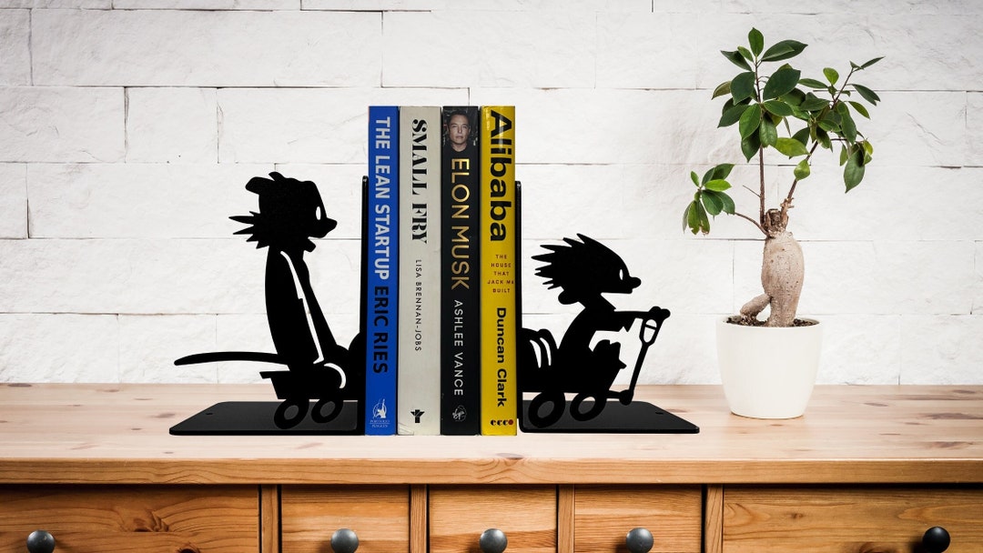 Calvin and Hobbes Bookends, Metal Bookends, Decorative Bookends ...