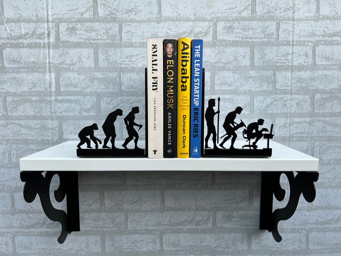 Human Evolution Decor Decorative Bookends Metal BOOKENDS - Etsy