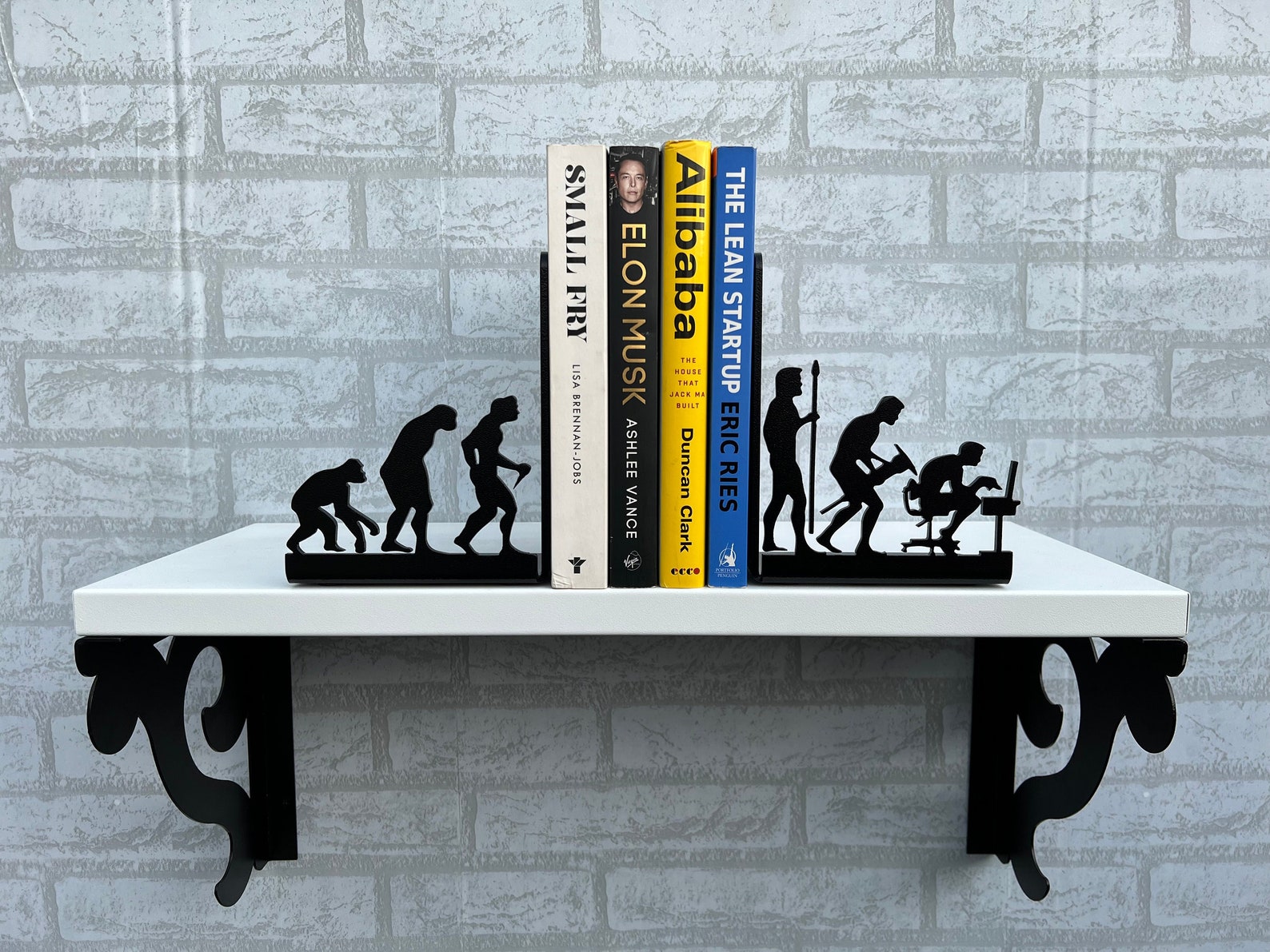 Human Evolution Decor Decorative Bookends Metal BOOKENDS - Etsy