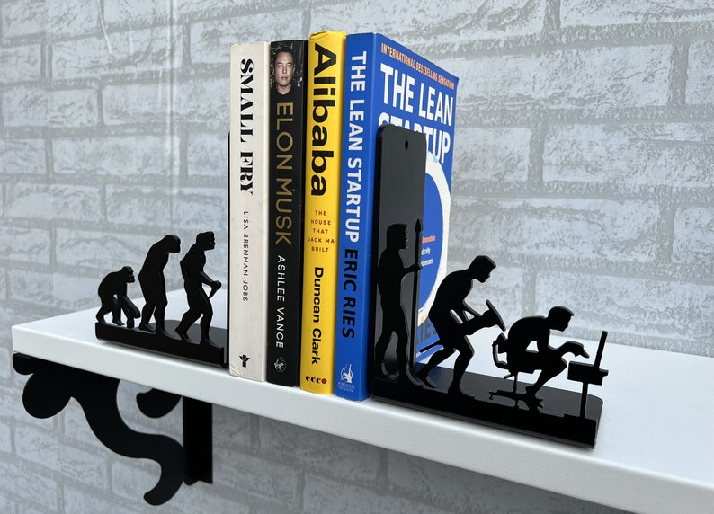Human Evolution Decor Decorative Bookends Metal BOOKENDS - Etsy