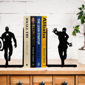 Captain America & Iron Man Bookends Metal Bookends Marvel Bookends ...