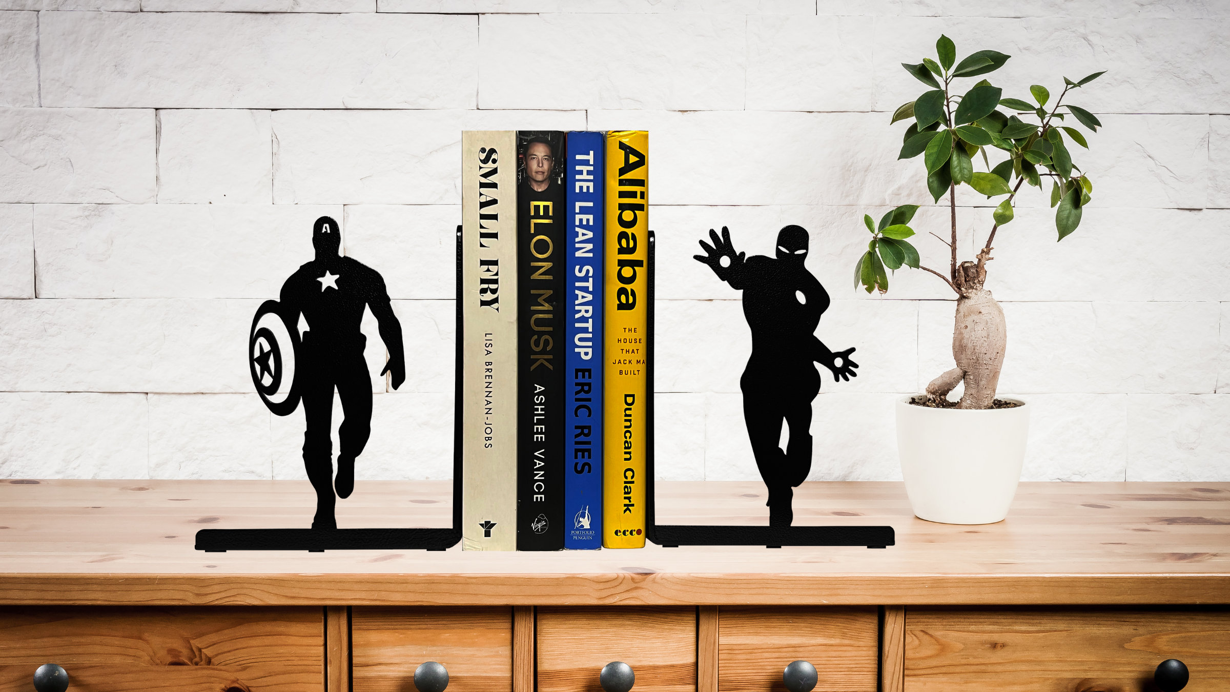 Captain America & Iron Man Bookends Metal Bookends Marvel Bookends ...