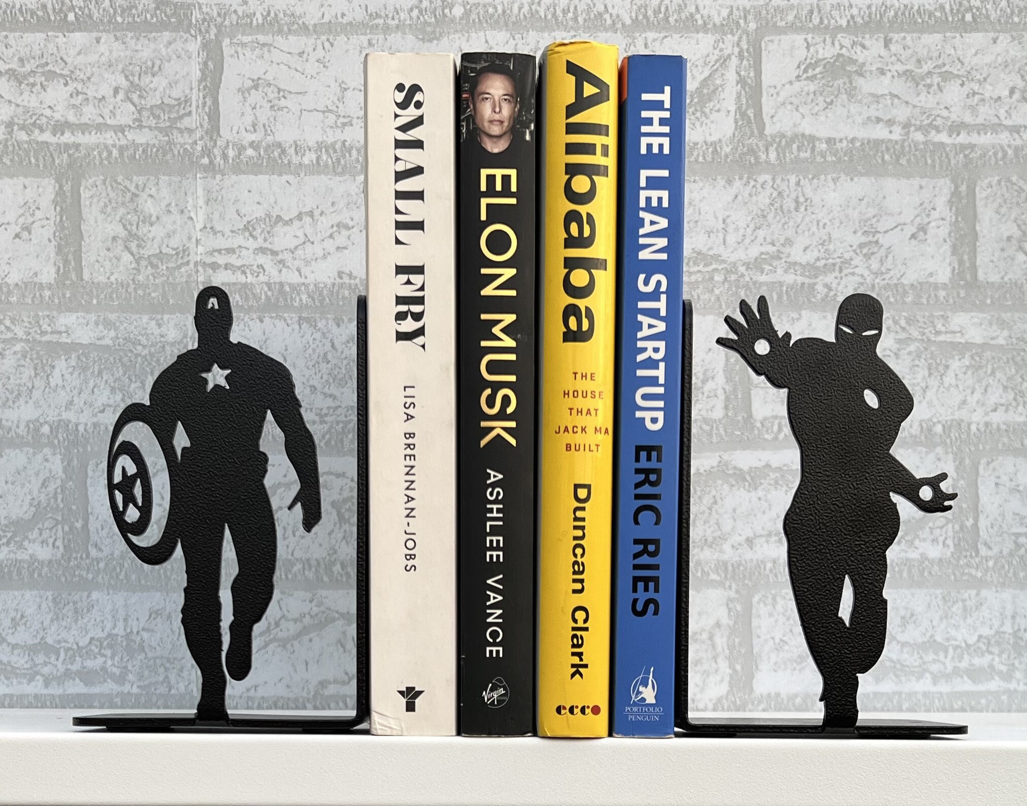 Captain America & Iron Man Bookends Metal Bookends Marvel Bookends ...
