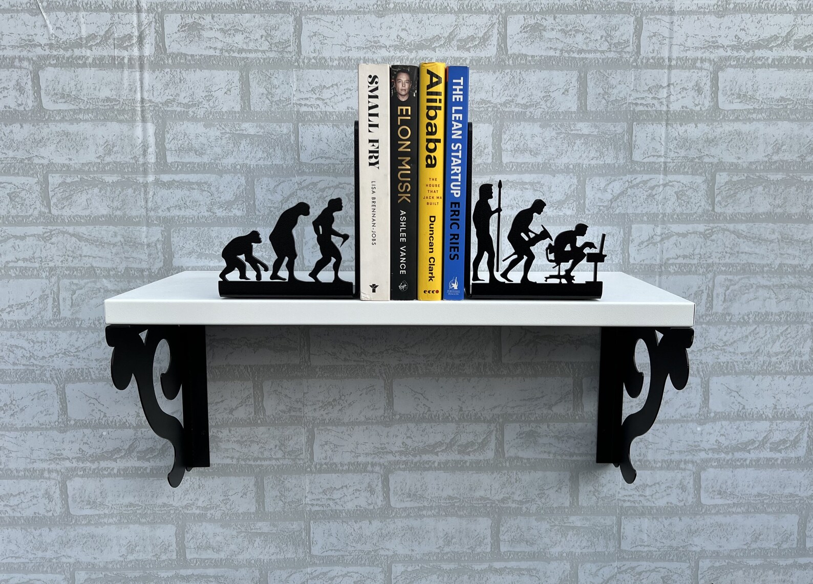 Human Evolution Decor Decorative Bookends Metal BOOKENDS Office ...