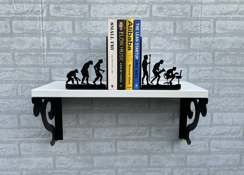 Human Evolution Decor Decorative Bookends Metal BOOKENDS Office ...