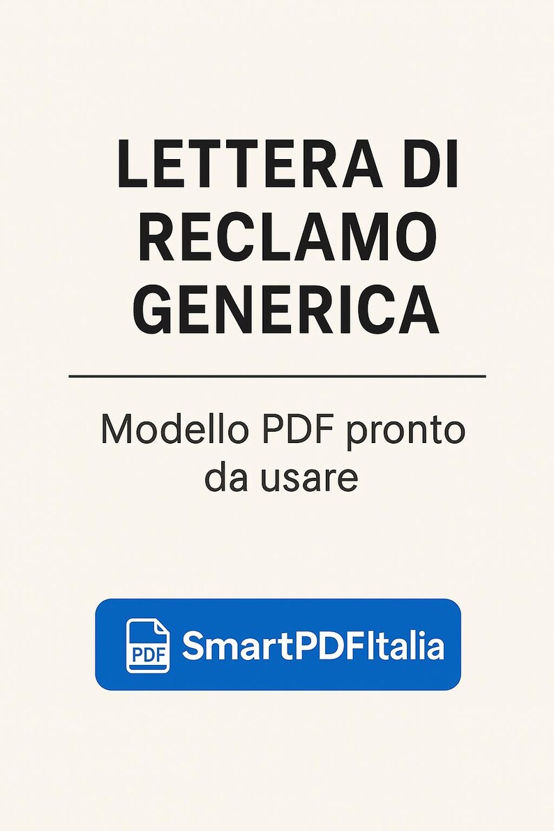 Lettera Di Reclamo Generica | Modello PDF Pronto Da Usare - Etsy