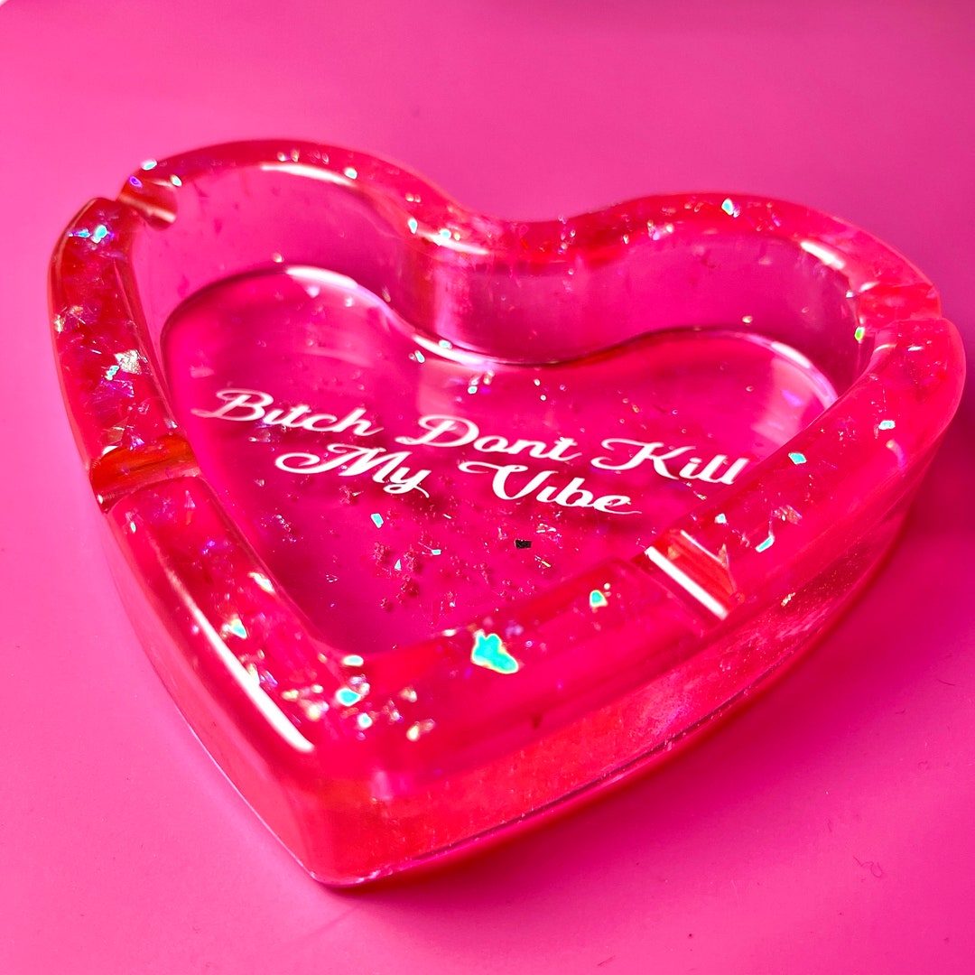 Pink Heart Shaped Ashtray 420 Vibes Stoner Gifts Cute Ashtray Ashtray ...