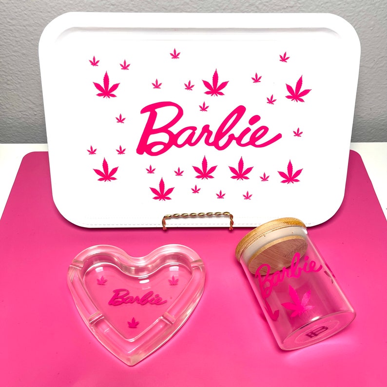 Rolling Tray Set Barbie Glitter 3 Piece Rolling Tray Set - Etsy