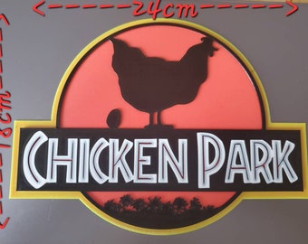 Chicken Coop Sign Jurassic Bawk T-rex Dinosaur Outdoor Wood Chicken ...