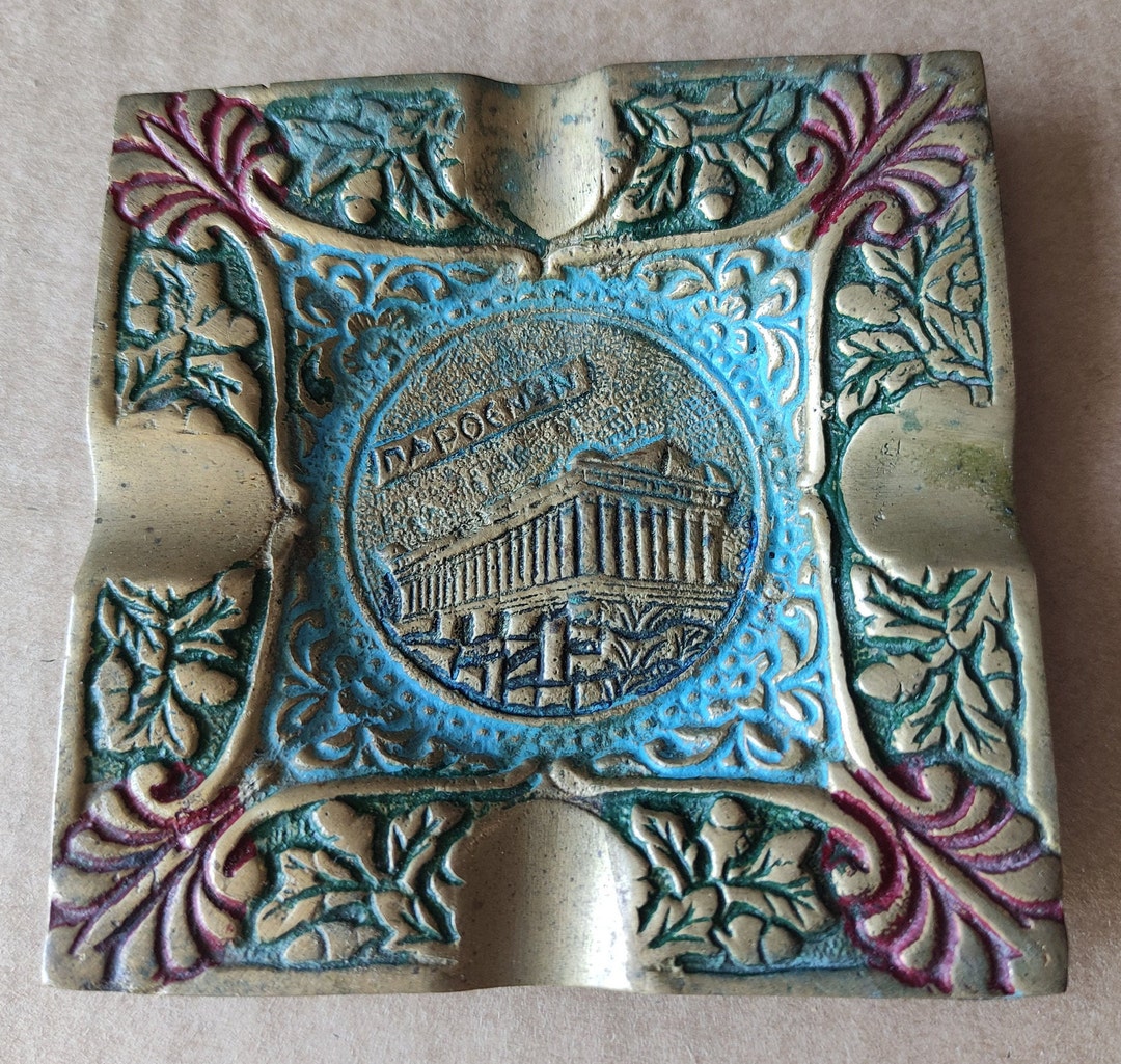 Vintage Collectible Solid Brass Parthenon Acropolis Greek Ashtray - Etsy