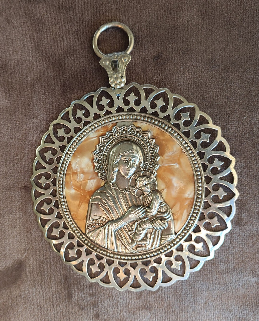 1970s Vintage Orthodox Metal Christian Icon Talisman Virgin - Etsy