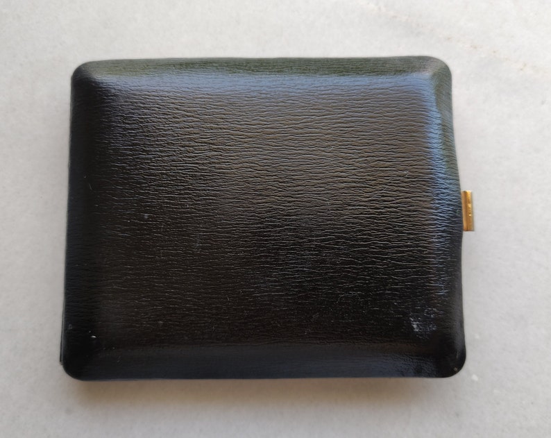 1970s Vintage Collectible Black Leather Hard Cigarette Case / | Etsy