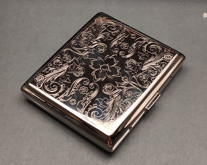 Vintage Engraved Metal Cigarette Case - Etsy