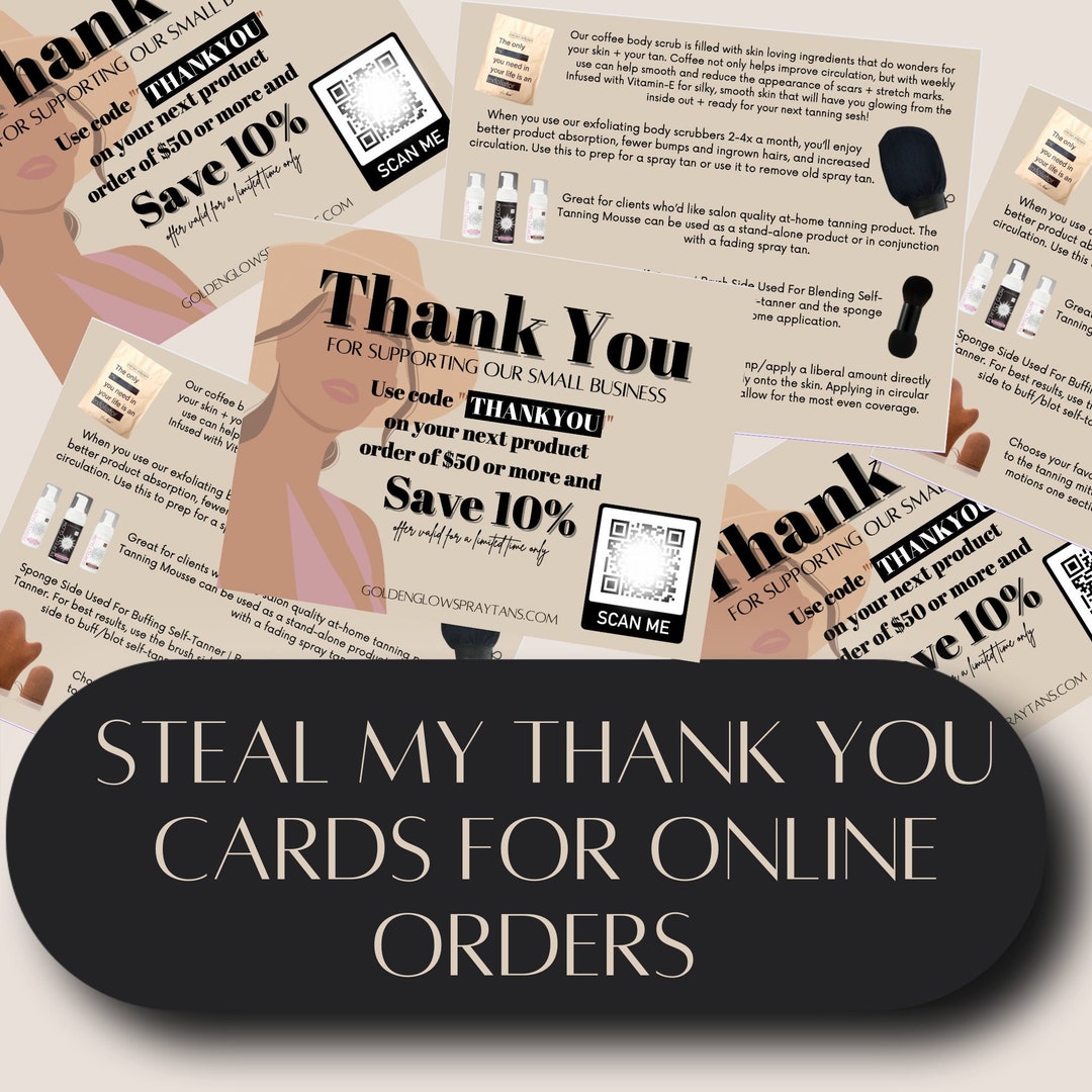 Spray Tan Thank You Cards Sunless Tan Canva Post Card Design Spray Tan ...