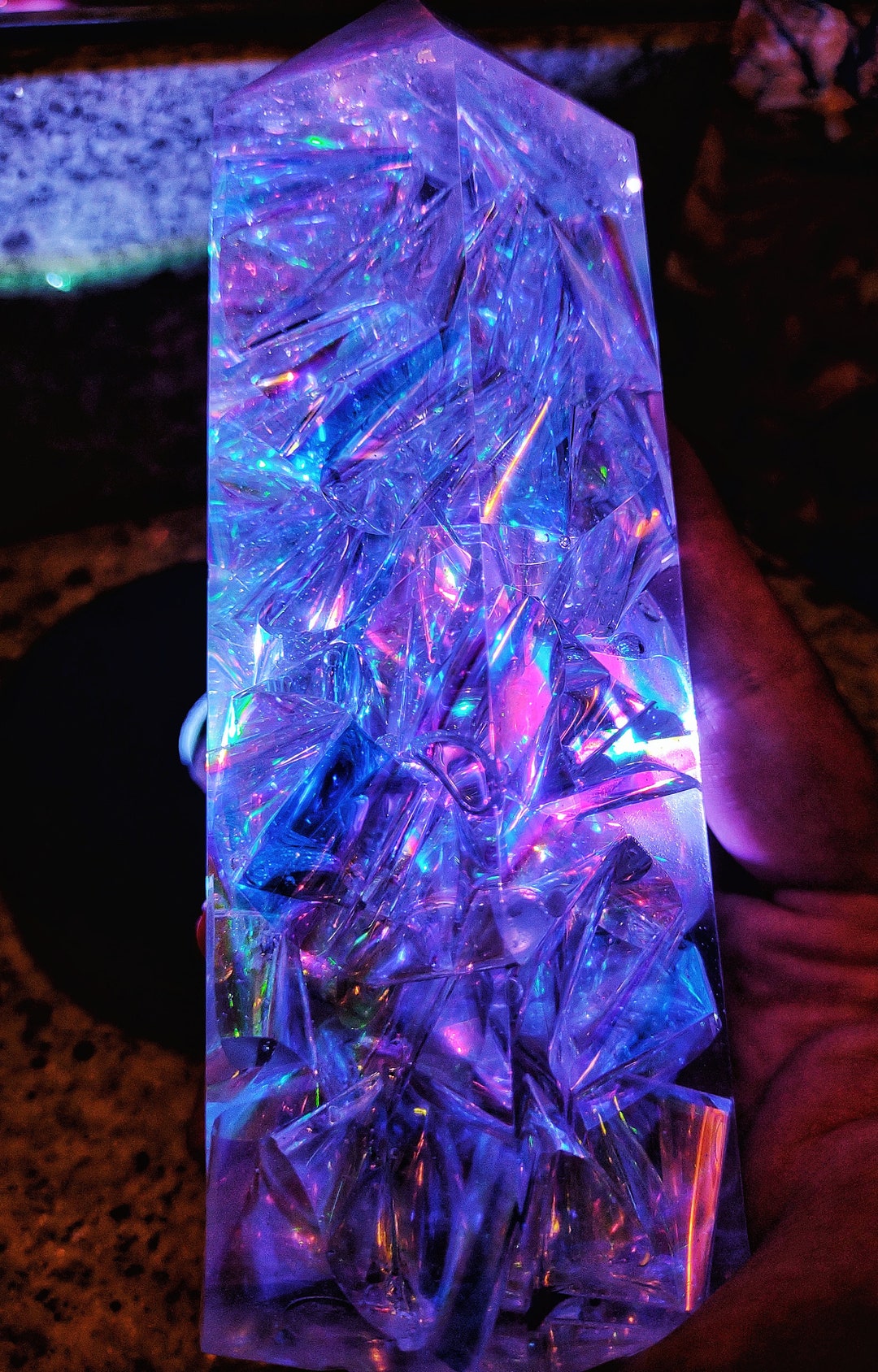 Resin Light Crystal Night Light Resin Prism Crystal Gift Unique Light ...