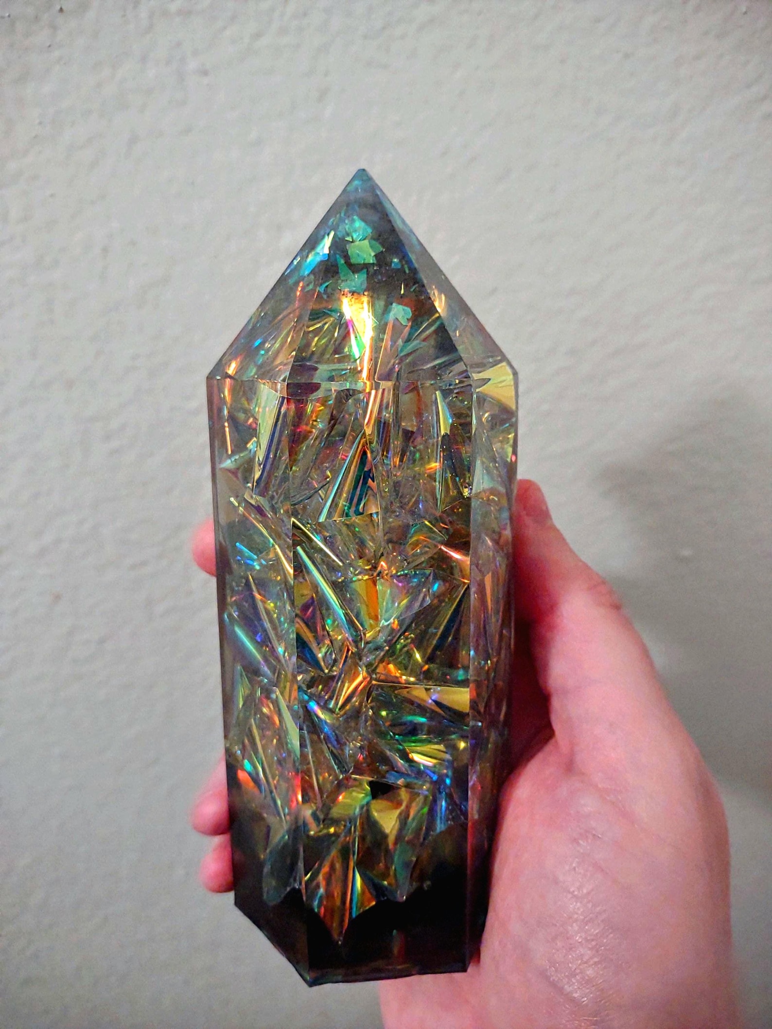 Resin Light Crystal Night Light Resin Prism Crystal Gift Unique Light ...