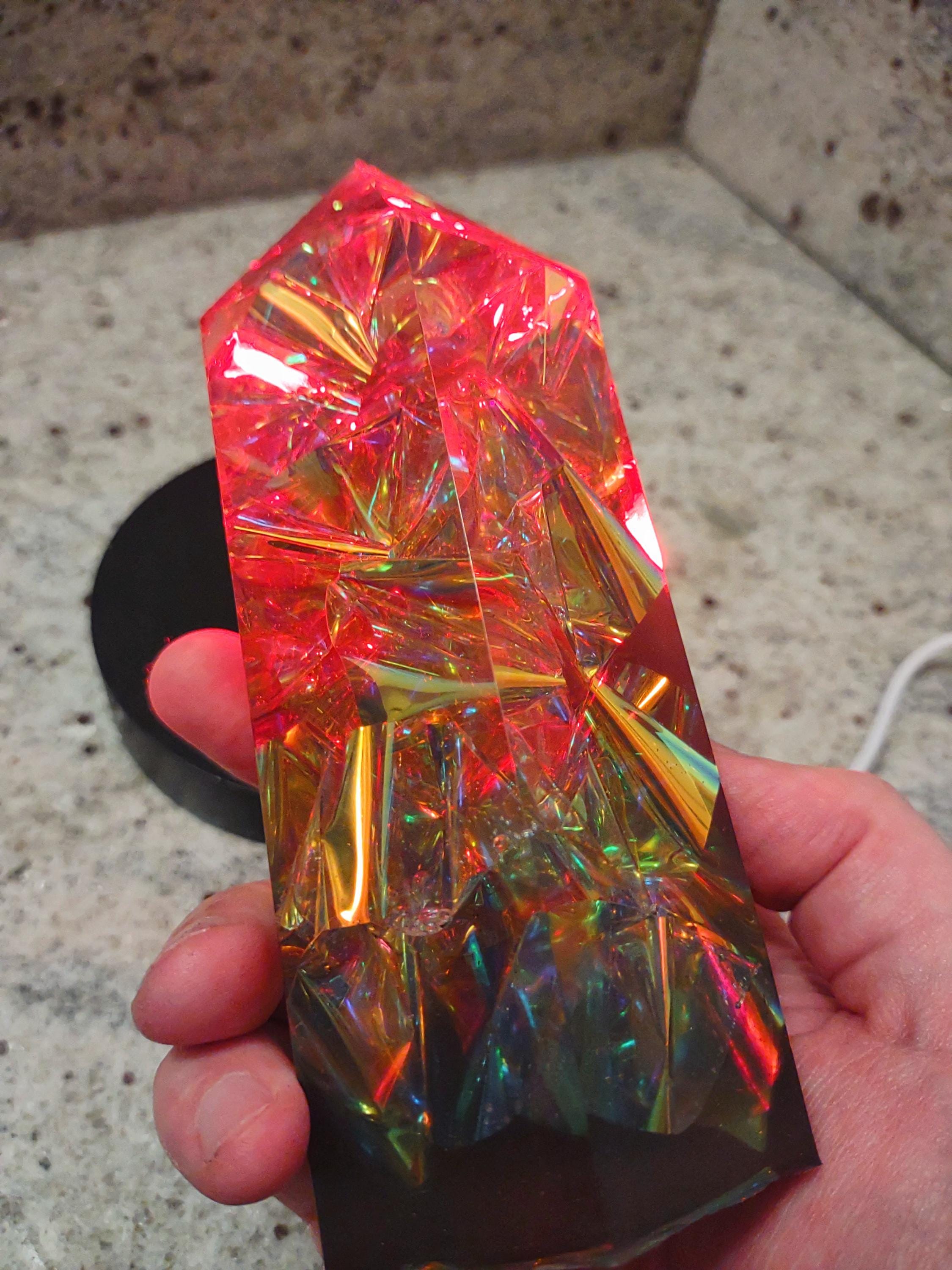 Resin Light Crystal Night Light Resin Prism Crystal Gift Unique Light ...