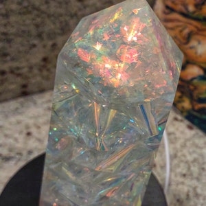 Resin Light Crystal Night Light Resin Prism Crystal Gift Unique Light ...