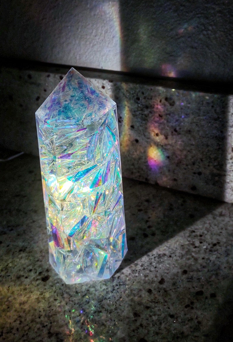 Resin Light Crystal Night Light Resin Prism Crystal Gift Unique Light ...