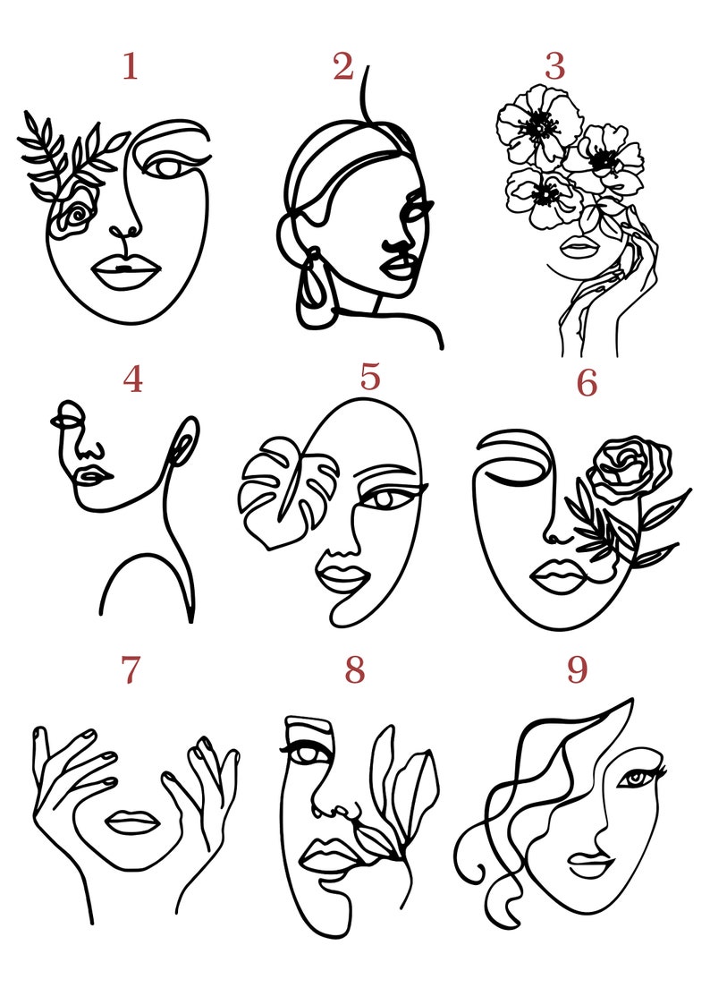 Line Silhouette Cake Topper Line Art Ladies Face Cake - Etsy UK