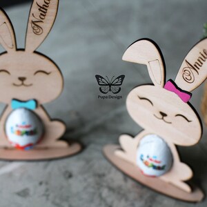 Personalised Easter Egg, Kinder Egg Holder Decoration Bunny Treat ...