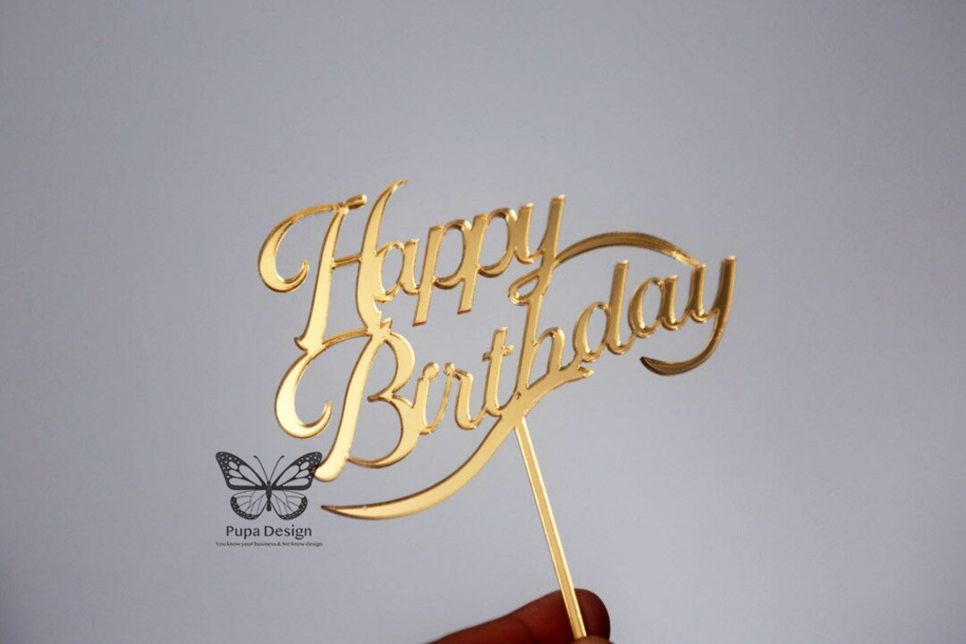 Acrylic Birthday Cake Topper | Black Topper | White Topper | Happy ...