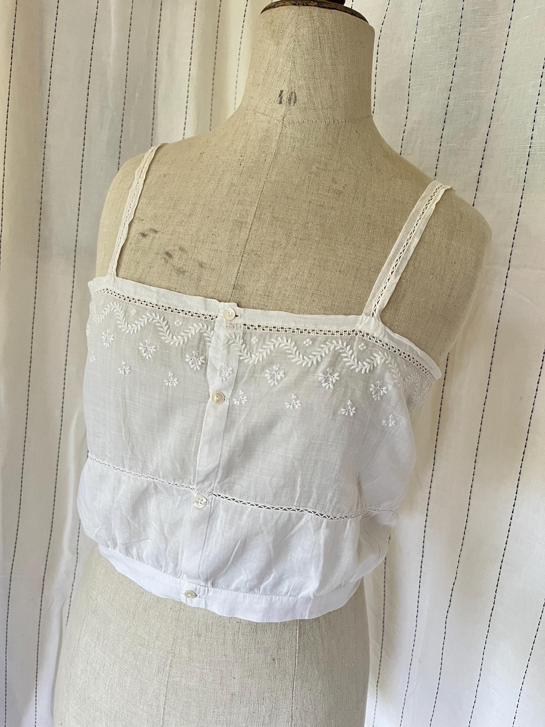Antique Edwardian Victorian Corset Cover Camisole Crop Top Bustier - Etsy